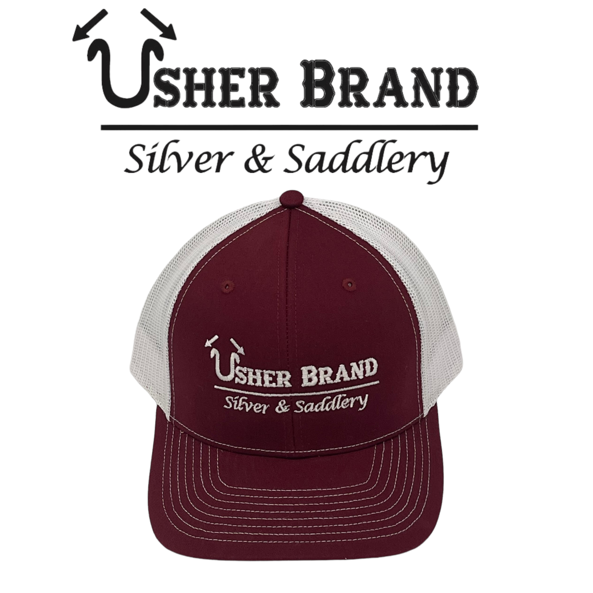 Usher Brand Maroon Ball Cap – Usher Brand Silver & Saddlery